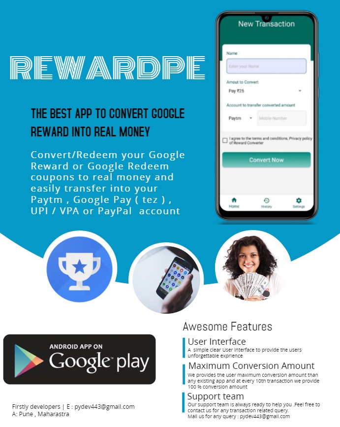 RewardPe : convert google reward into real money